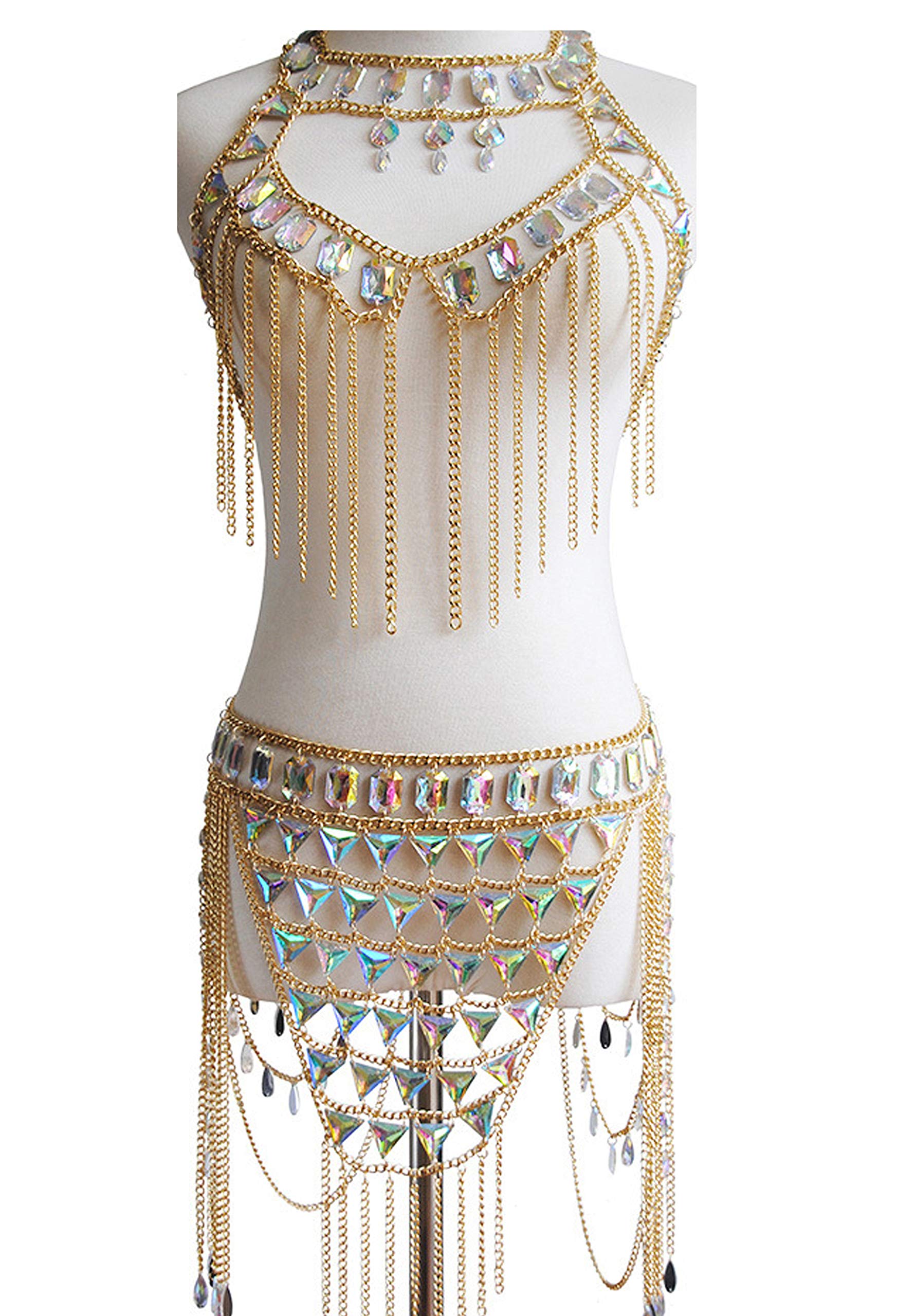 Allison Jennie Womens Sexy Body Chain Suit Party Beach Club Jewelry Accessories