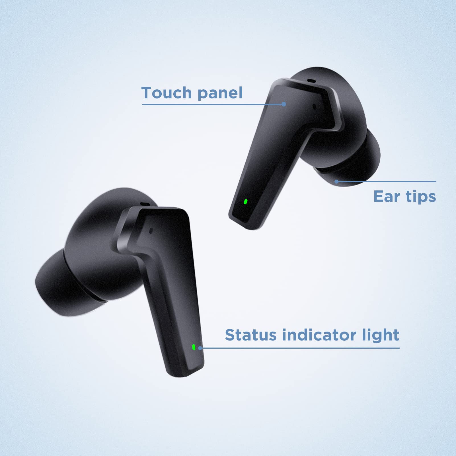 Apex Elite Active Noise Cancelling Earbuds Bluetooth Headphones True Wireless Earbuds with Charging Case Bluetooth Earbuds 5.0 Built in Mic Immersive Sound Deep Bass 25H for Sports/Travel/Work, Black