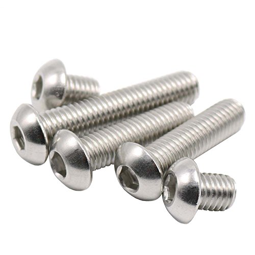 M5 x 30mm Button Head Socket Cap Screws,Pack 20-Piece,Stainless Steel,Full Thread,Metric
