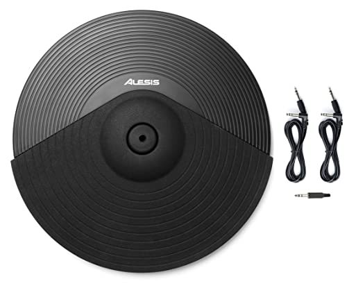 Alesis 14 Inch 3-Zone DMPad Cymbal with Choke, 2 Silverline Audio 10ft Connection Cables and Dummy Plug Bundle
