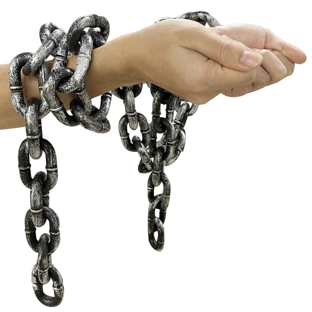 Lodou Halloween Decoration Chain,Plastic Chains Props,Halloween Costume Chain Prison Chain for Halloween Party Decoration Cosplay Accessory (2)