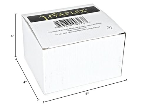 Vivaplex, 2, Large, 16 oz, Empty, Clear Glass Bottles with Black Lotion Pumps