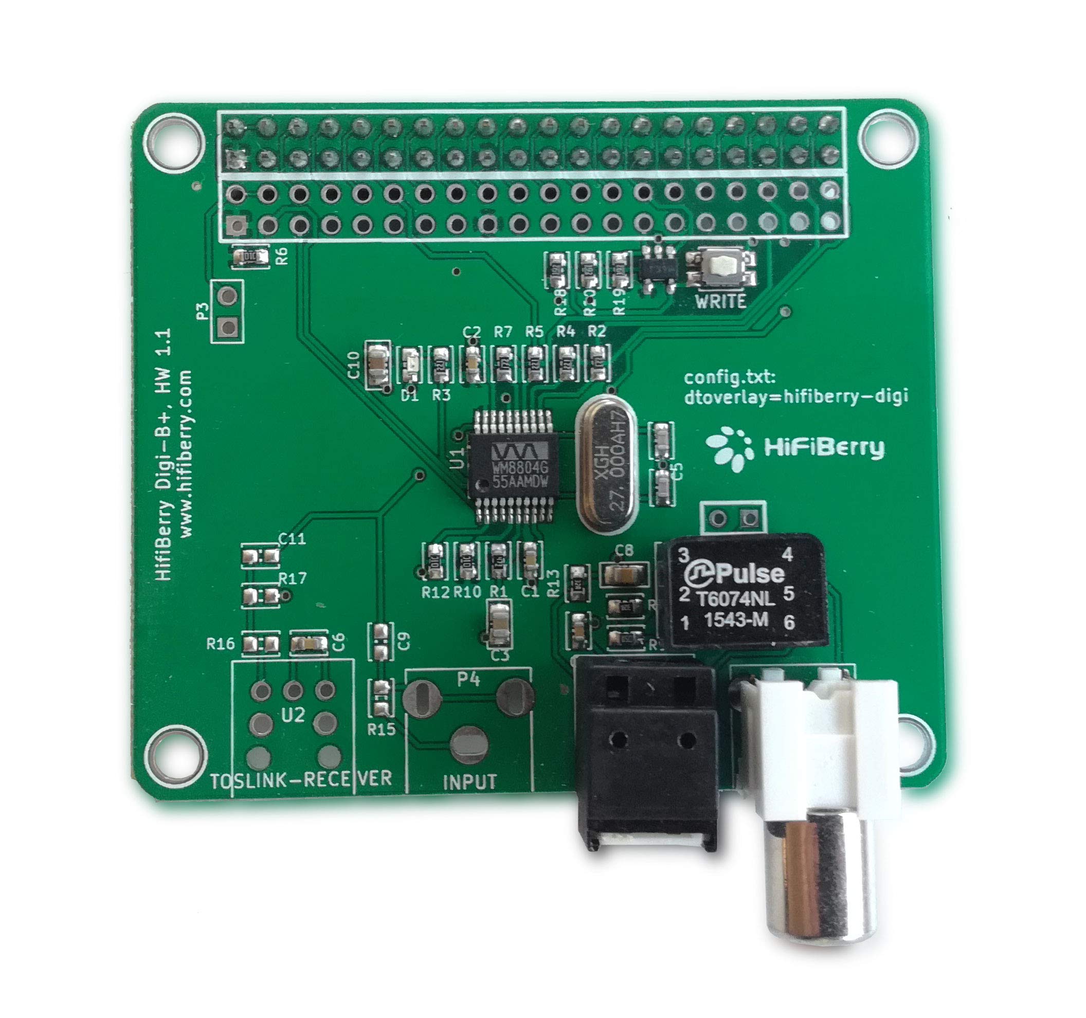 HiFiBerry Digi+ Standard Version Digital Sound Card for Raspberry Pi 2 Model B/B+ / A+ with Toslink and Coax Connection