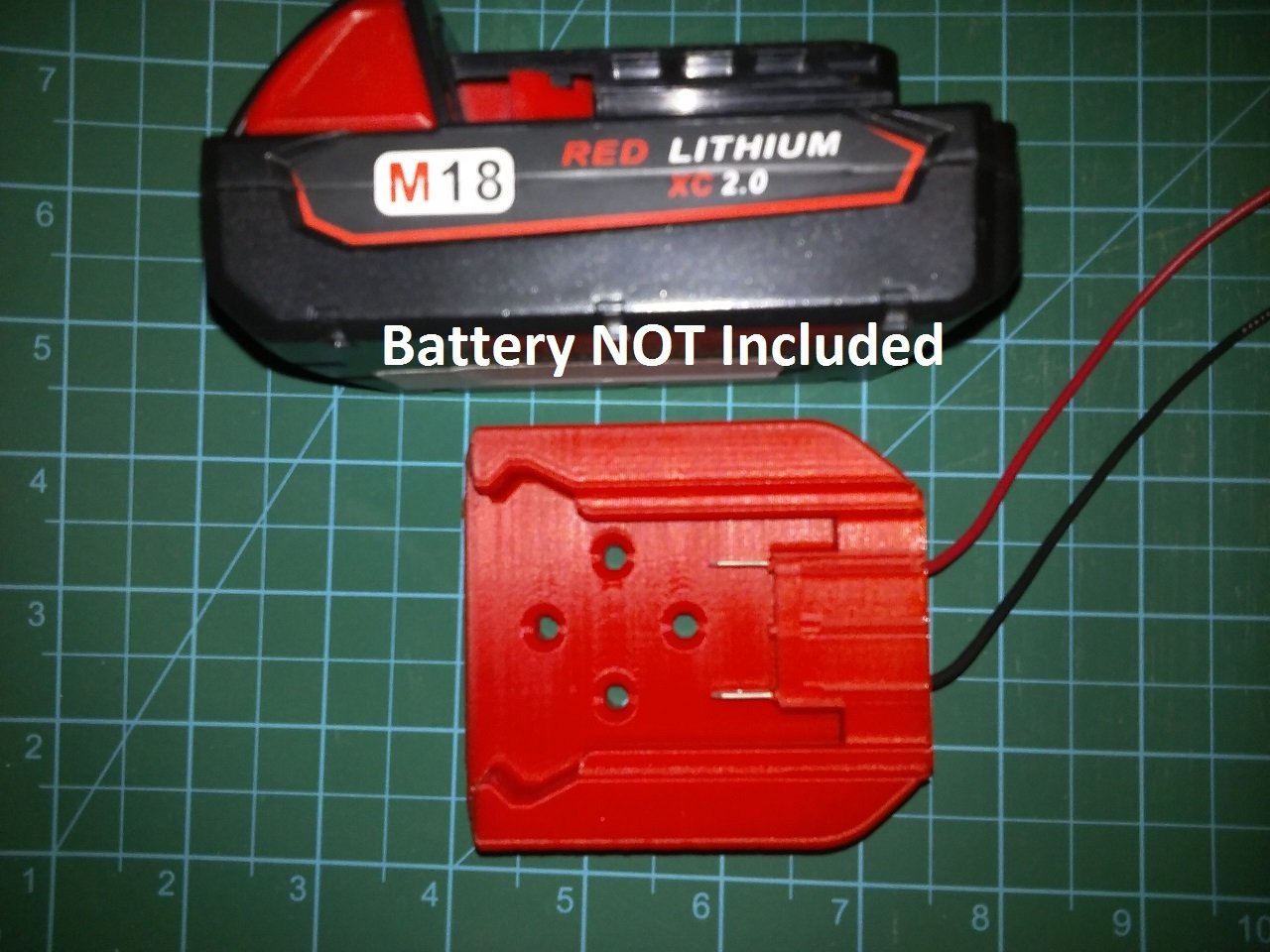 Made by Mitchell Mount Compatible with Milwaukee M18 Battery Wired 16AWG to Power Your Robot, e-Bike, Lights, Tools PN M18-16