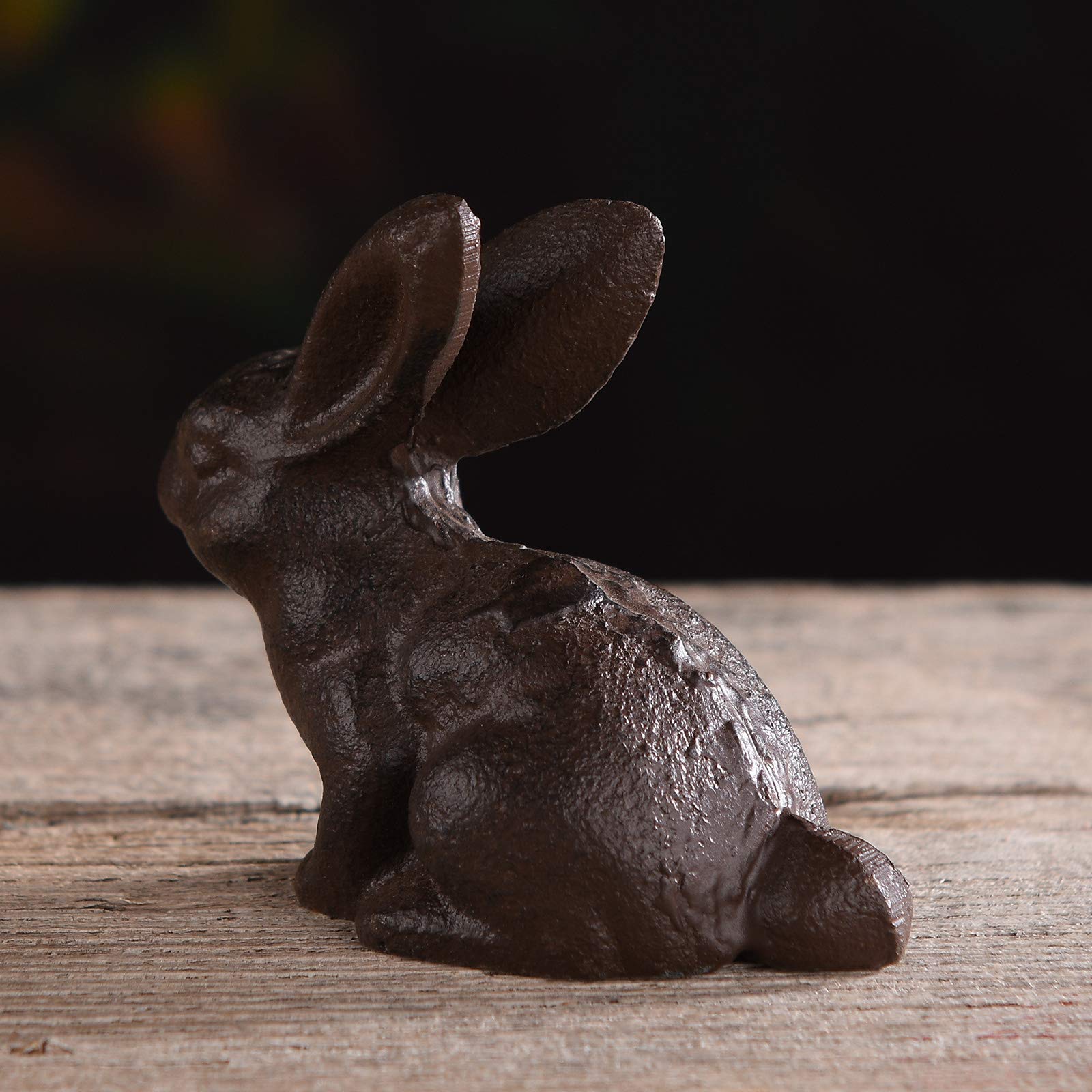 BRASSTAR Cast Iron Rabbit Statue 3.1”Garden Home Office Desk Decor Paperweight Collection Animal Figurine TQZDPT44
