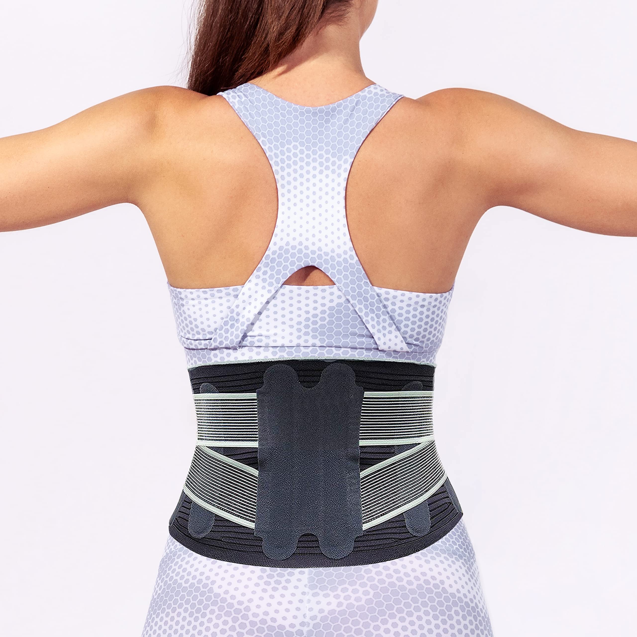 AllyFlex SportsÂź - Lumbar Support Belt for Women for Back Pain, Slim-Fit Back Brace for Men, Breathable Compression Back Support Brace, 41.5 inches, Medium/Large