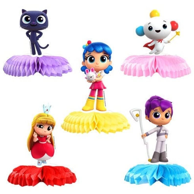 PC True and The Rainbow Kingdom Honeycombs Table Centerpieces for Birthday Party Decorations