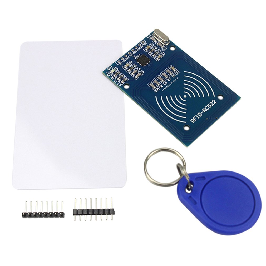 HiLetgo RFID Kit - Mifare RC522 RF IC Card Sensor Module + S50 Blank Card + Key Ring for Arduino Raspberry Pi