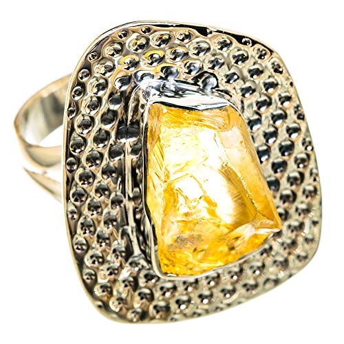 Ana Silver Co Rough Citrine Ring Size 9 (925 Sterling Silver) - Handmade Jewelry, Bohemian, Vintage RING104451