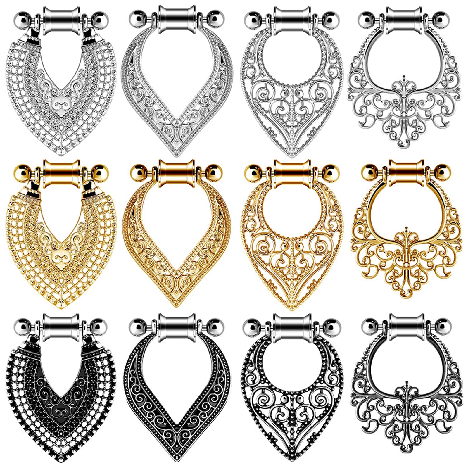 ALONG-J 2 Pcs Surgical Steel Earrings Gauges Tunnel Earplug Kit Dangle Ear Earplugs Stretching Kit Piercing Ear Plug 4Mm - 30Mm,C2,5mm