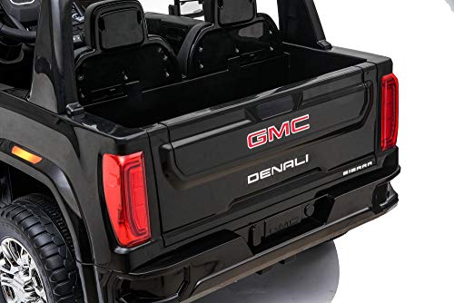DAKOTT GMC Sierra Denali HD Two Seater 12 Volt Ride-On Truck w/ 2.4G Remote Control, LED Lights, Horn, Music, MP3/USB, Storage Box, Spring Suspension, Electric Vehicle for Kids .