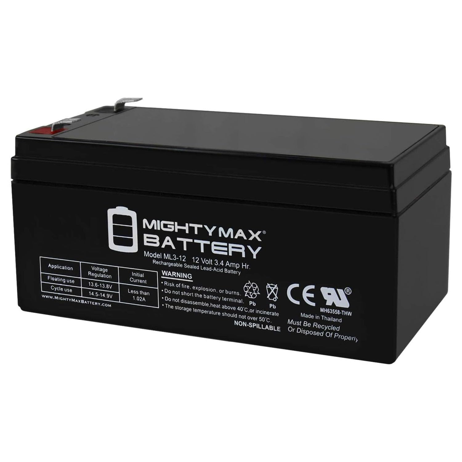Mighty Max Battery ML3-12 Replacement For Toro Lawn mower # 106-8397 BATTERY-12V 3.4Ah