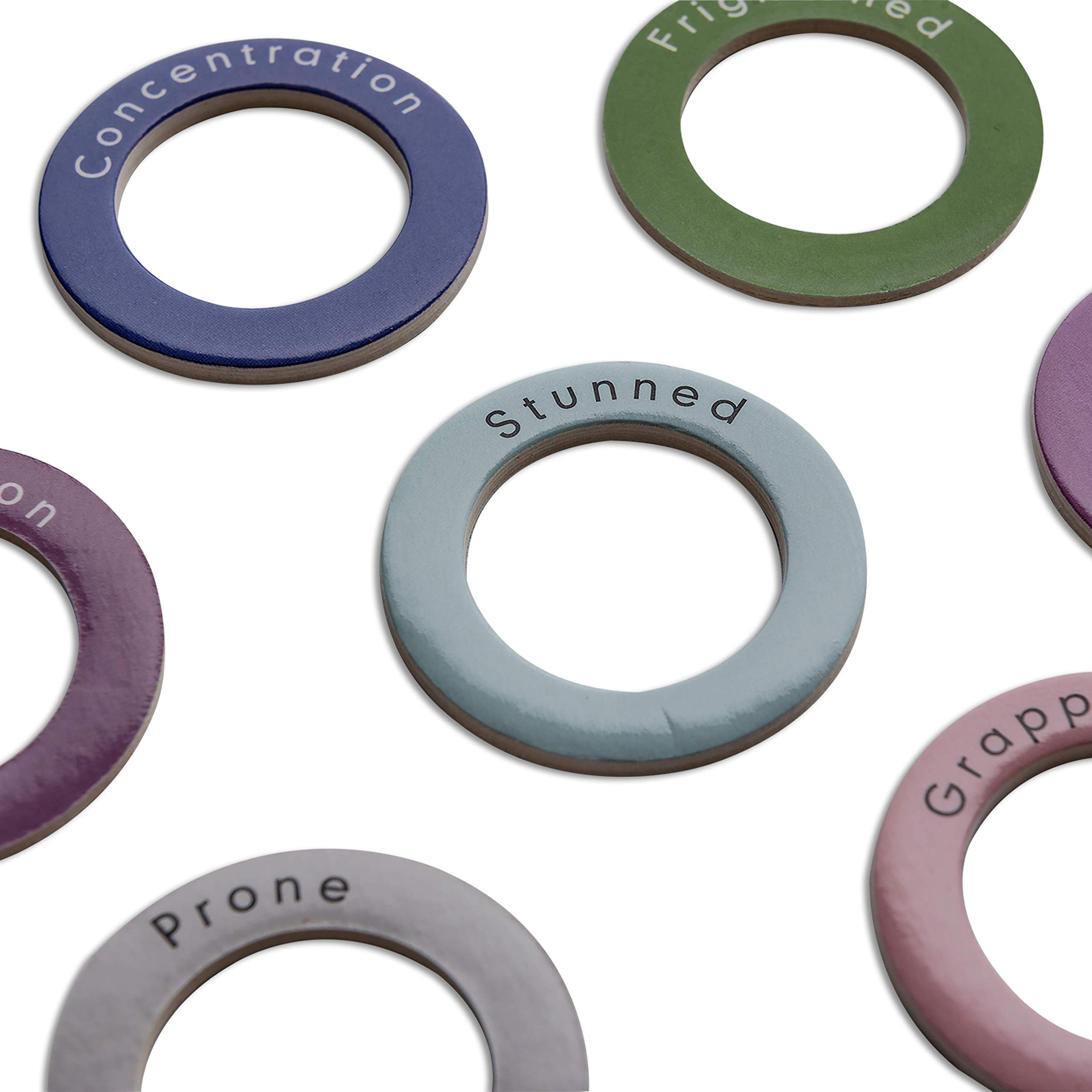 Hexers RPG Status Markers, Track Conditions Effects Spells with Simple Rings, Compatible with Dungeons and Dragons D&D DND Pathfinder Role-Playing, 80 pcs, Dry Erase Customizable