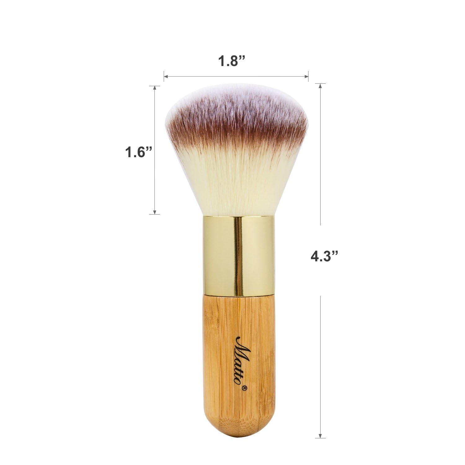 Matto Bamboo Powder Mineral Kabuki Brush - Large Coverage Powder Mineral Foundation Makeup Brush 1 Piece