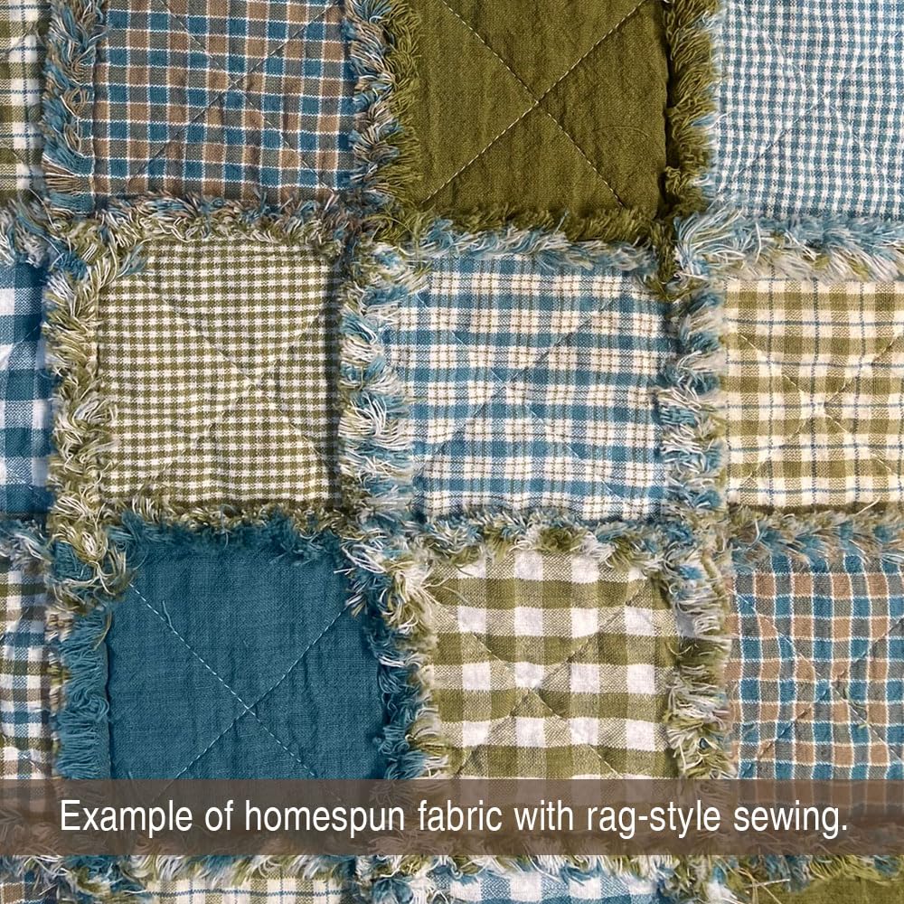 Sage Green 5 Mini Buffalo Plaid Homespun Cotton Fabric by JCS - Sold by The Yard