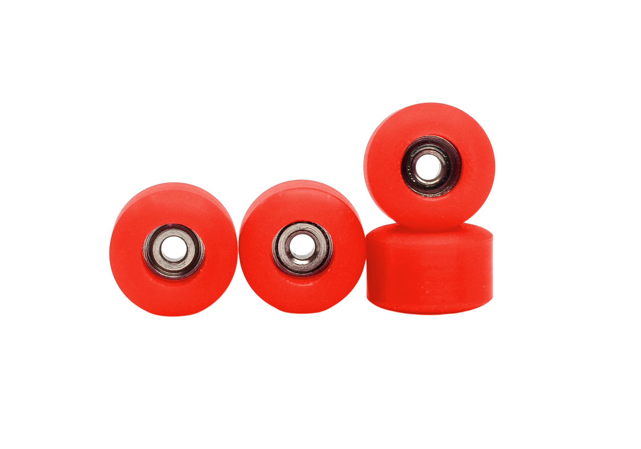 Teak Tuning Apex 71D Urethane Fingerboard Wheels, New Street Shape, 7.7mm Diameter, Ultra Spin Bearings - Made in The USA - Lava Orange Colorway