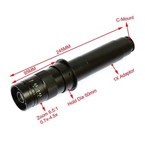Monocular Big Heavy Duty Metal Boom Stereo Microscope Camera Table Stand Holder 50mm Ring +300X Zoon C-Mount Lens (300X Zoon Lens)