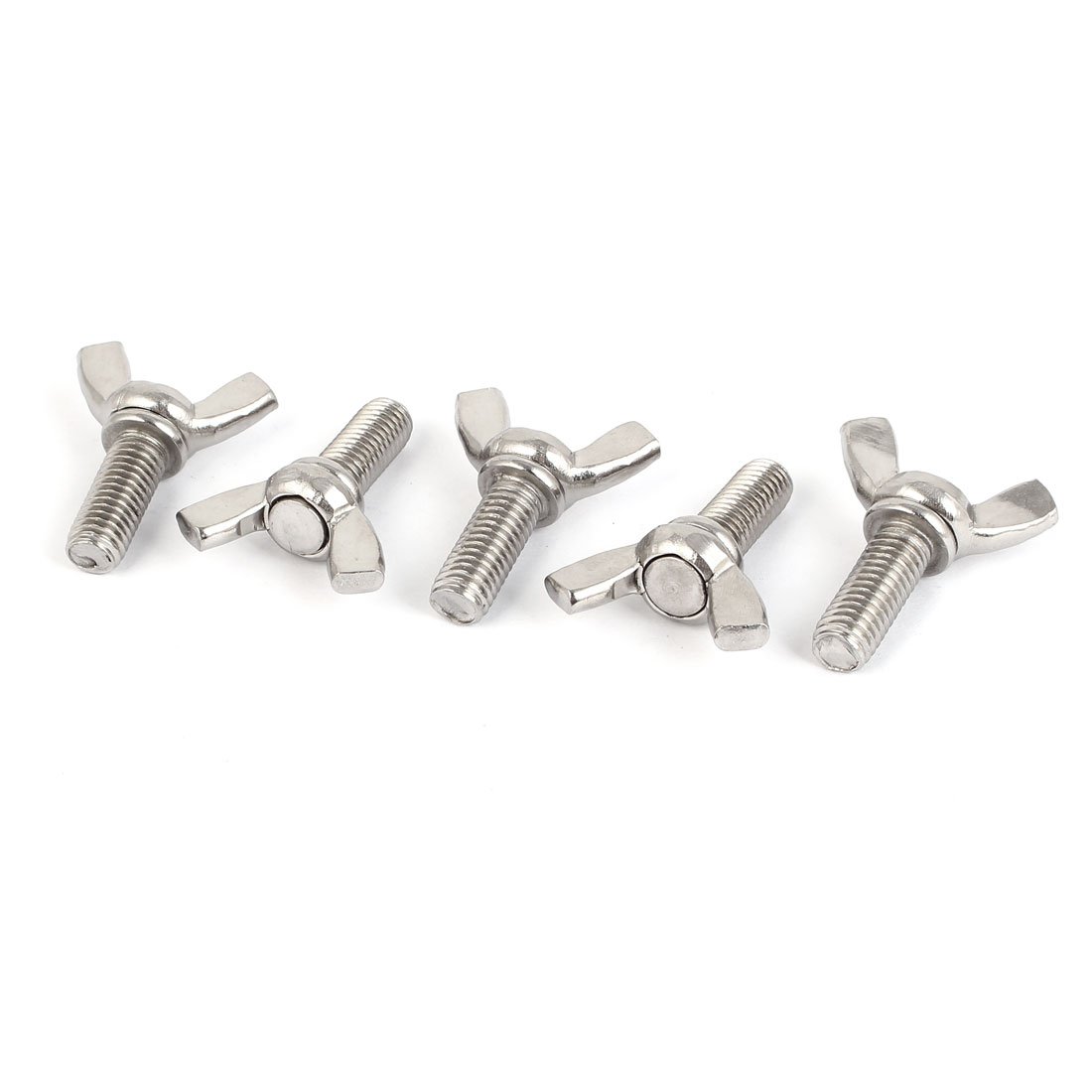 uxcell M8 x 20mm Thread 304 Stainless Steel Wing Bolt Butterfly Screw Fastener 5pcs