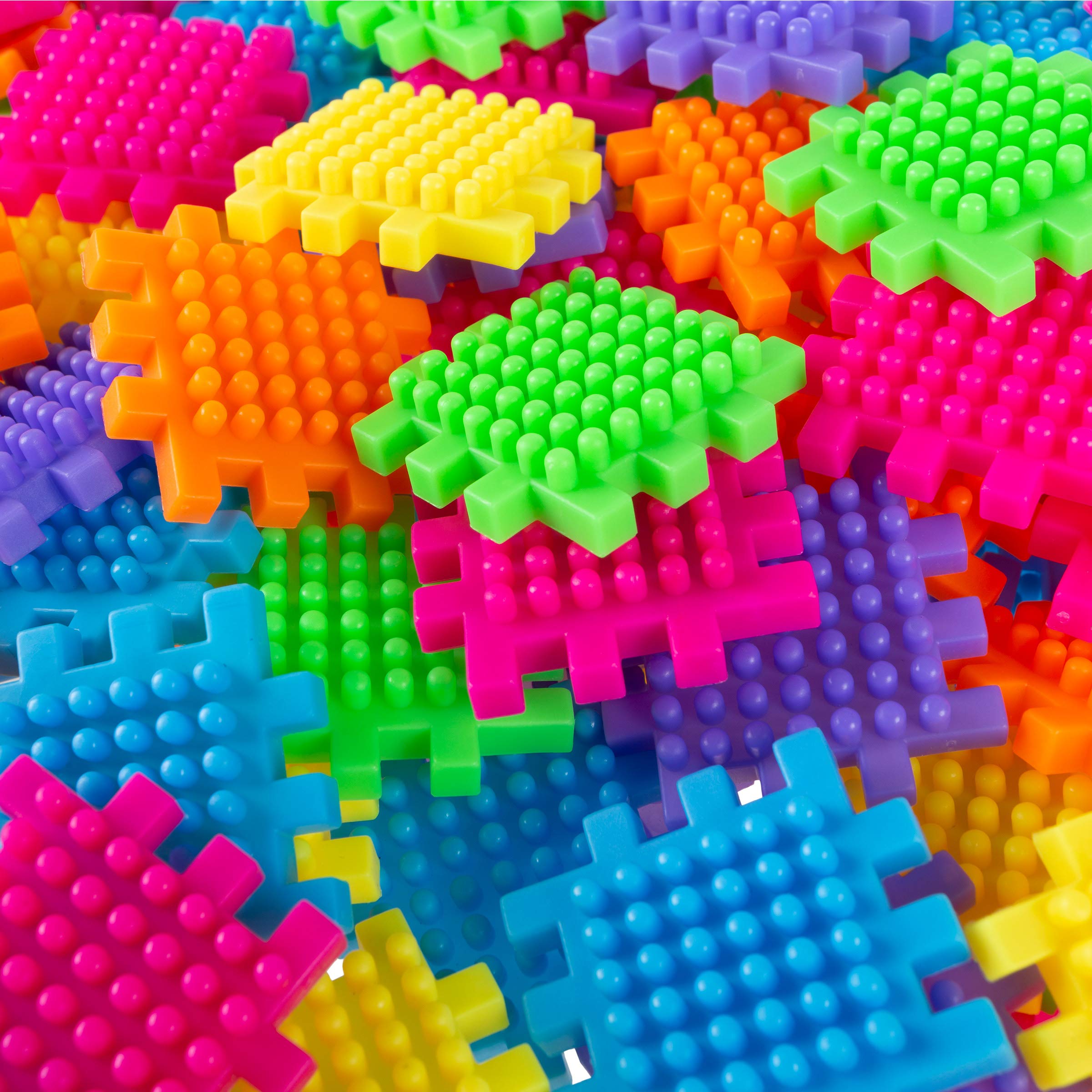 Hey! Play! Brush Shape Building Set-182 Individual Tile Pieces for 3D STEM, Building, Stacking-Creative Play for Toddlers and Preschoolers, Brown (87-TK167060)