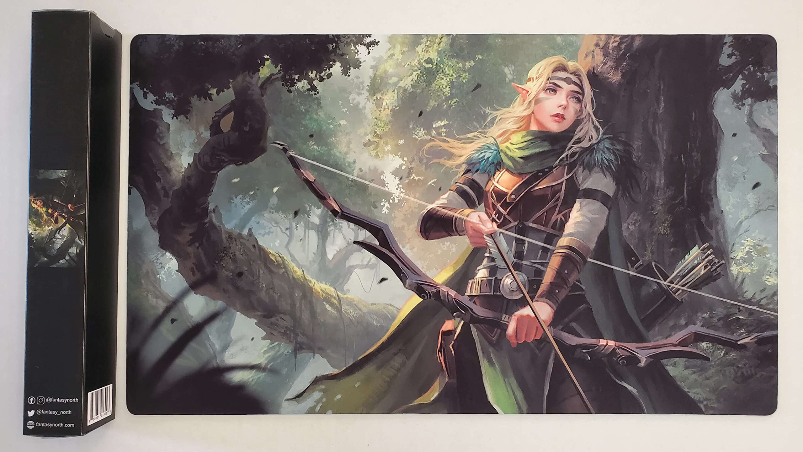 Fantasy North Aelwyn Alorr - Wood Elf Ranger - TCG Playmat and Mouse Pad - 24 x 14 inches