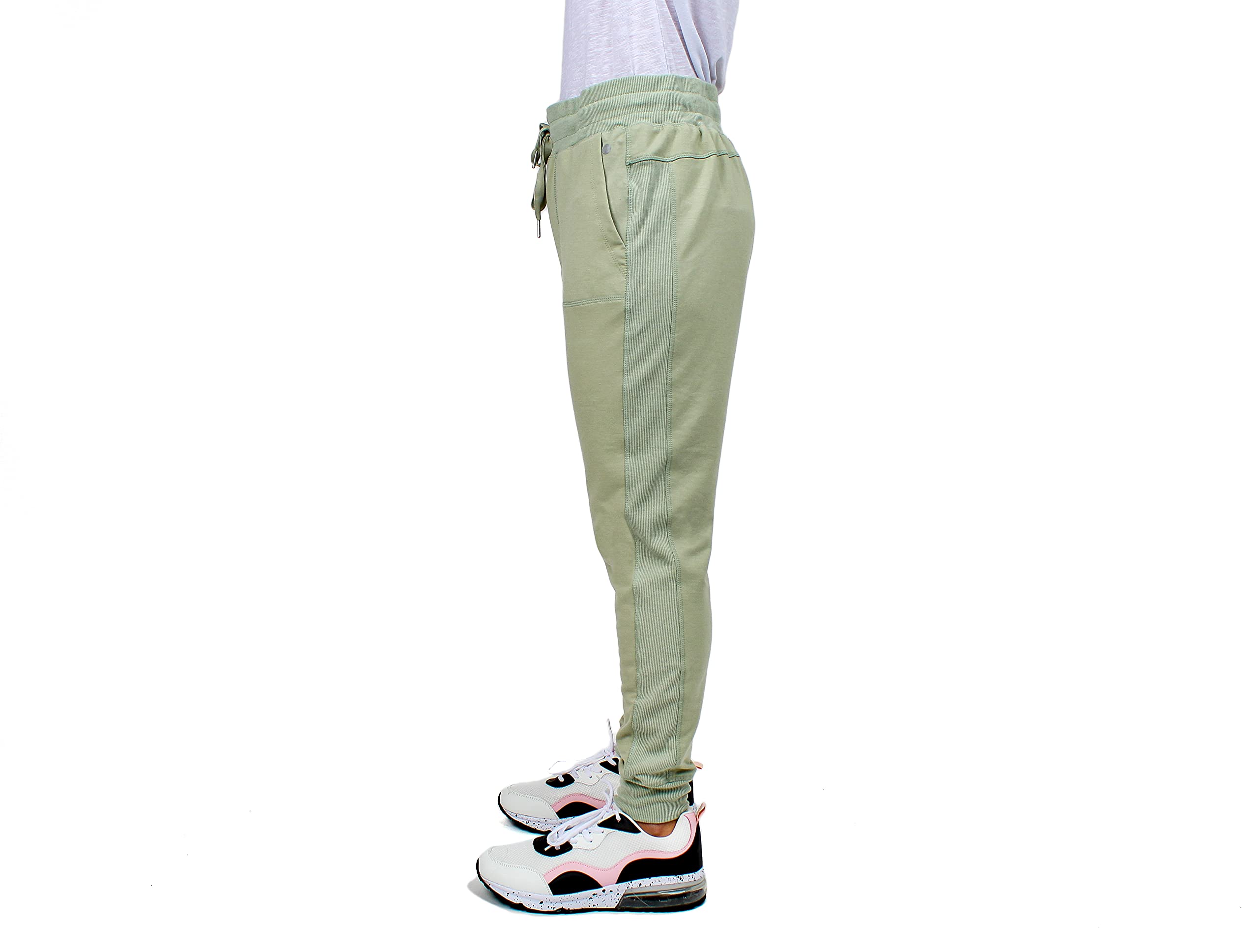 Apana Ladies Sojourn Jogger Active Yoga Sweatpants Clothing (Light Grey Heather, Large)
