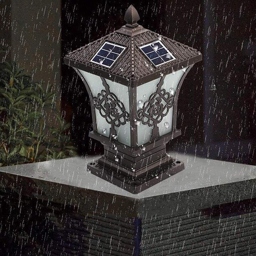 HSCW Solar Street Light Home Landscape Garden Lawn Led Street Light Outdoor Waterproof Wall Lamp Post Head Lamp Solar Light IP55 Rainproof and Rustproof Landscape Decorative Lighting (Size : 47CM)