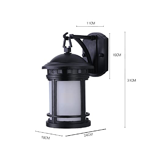 HSPHFX Wall Lantern Coach Lamp Industrial Steampunk Cage Fixture Outdoor Home Wall Sconce Mount with Clear Glass Shade - Dusk to Dawn Exterior Sensor - for Pasture Restaurant Garden Factory