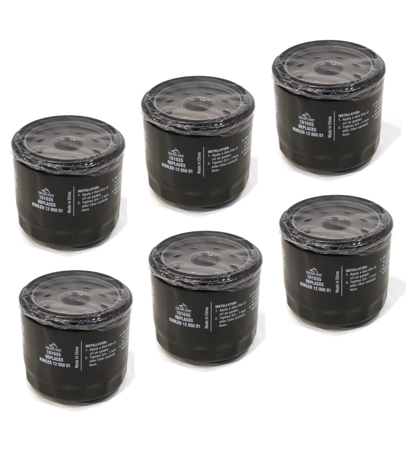 Aftermarket Pack of 6 Oil Filters for Kohler 12 050 01S, 12 050 08S