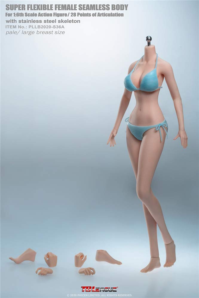 HiPlay TBLeague Seamless Action Figure Anime Girl Body Type and Large Bust 1:6 Scale S36A(Pale, Without Head)