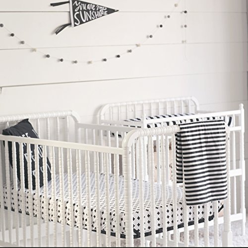 Muslin Baby Swaddle Blankets, 47x47 (3 Pack) Black, White, XO, Stripe, Cross