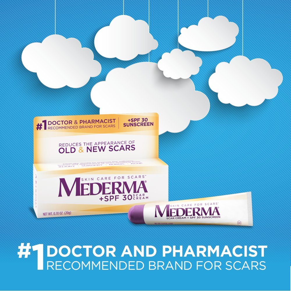 Mederma Scar Cream Plus SPF 30, Sunscreen, Protects from Sun Damage, Reduces The Appearance of Scars, (20 g), 0.7 Ounce
