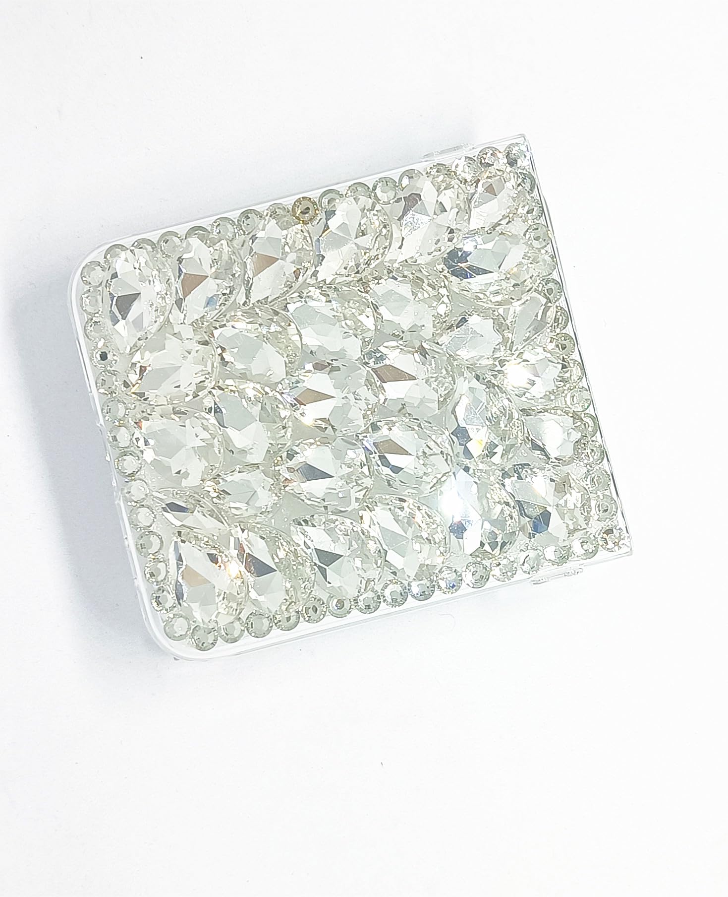 Aikukiki Case for Galaxy Z Flip 5,Galaxy Z Flip 5 5G Case,3D Handmade Sparkle Stunning Stones Crystal Diamond Bling Glitter Phone Case for Samsung Galaxy Z Flip 5 5G (2023) (Full White)