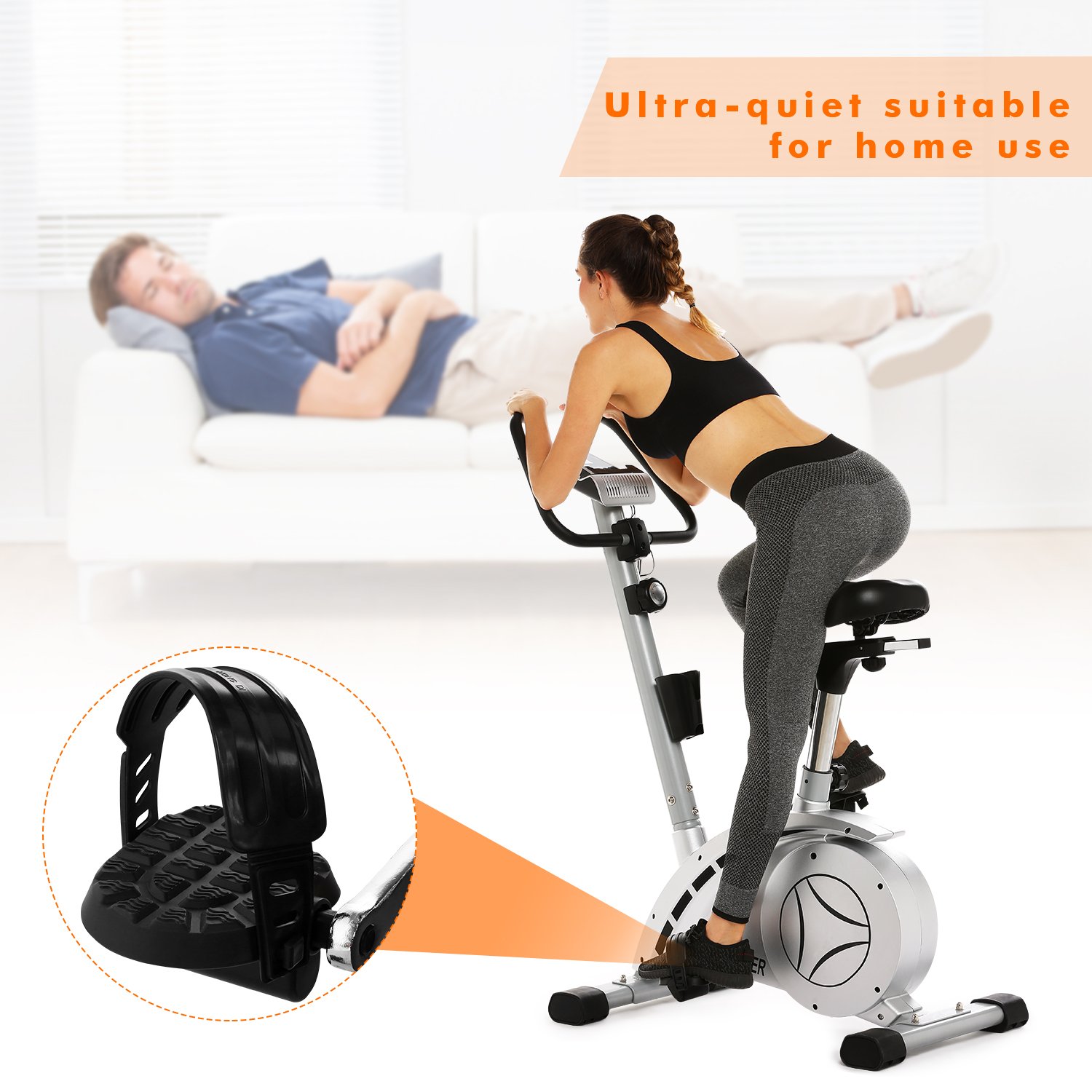 ANCHEER Upright Bike, Magnetic Resistance Exercise Bike for Cardio Workout Indoor Cycling