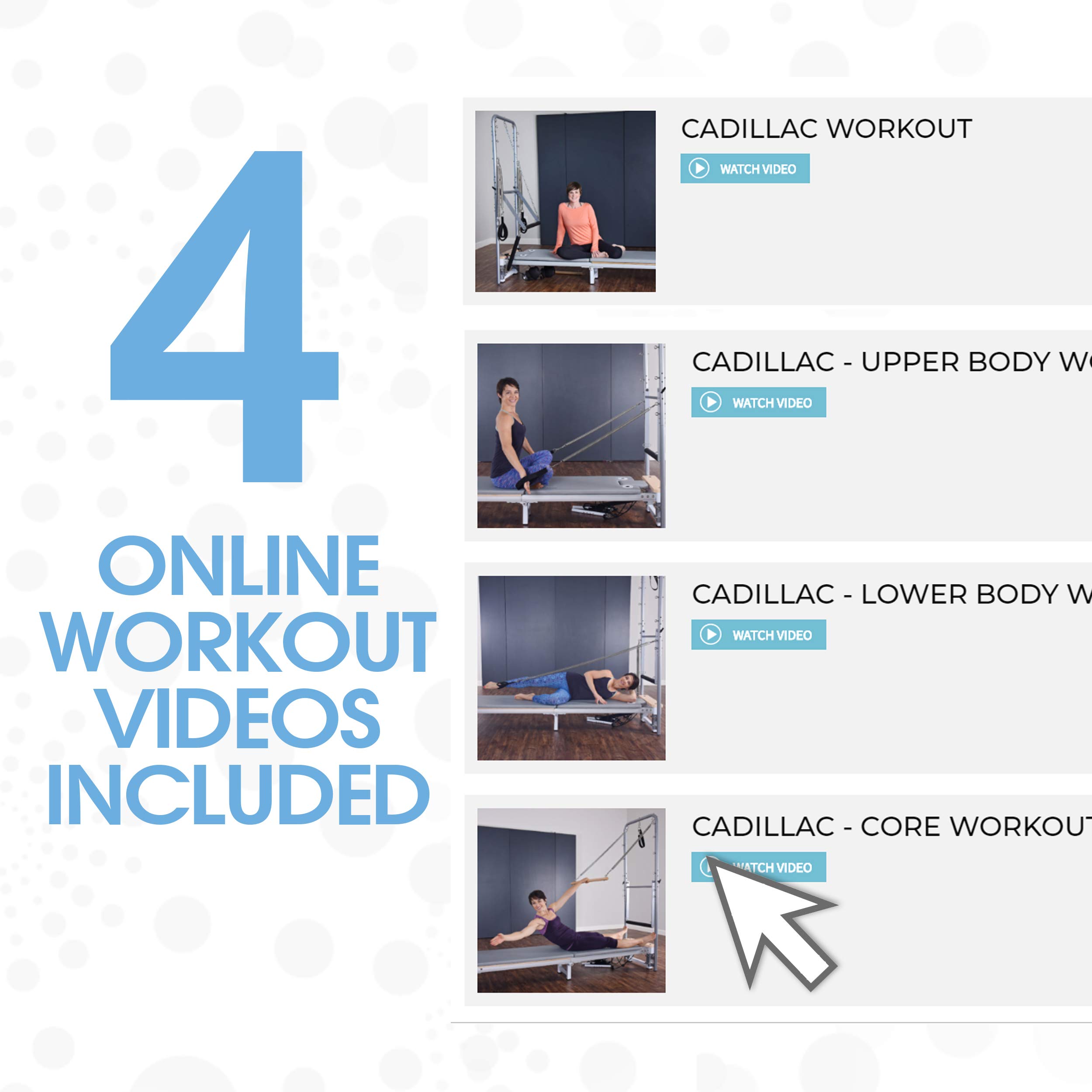 AeroPilates Precision Cadillac Studio Tower | Four Free Online Expert-Guided Workouts Included | Stream From Any Device, Gray