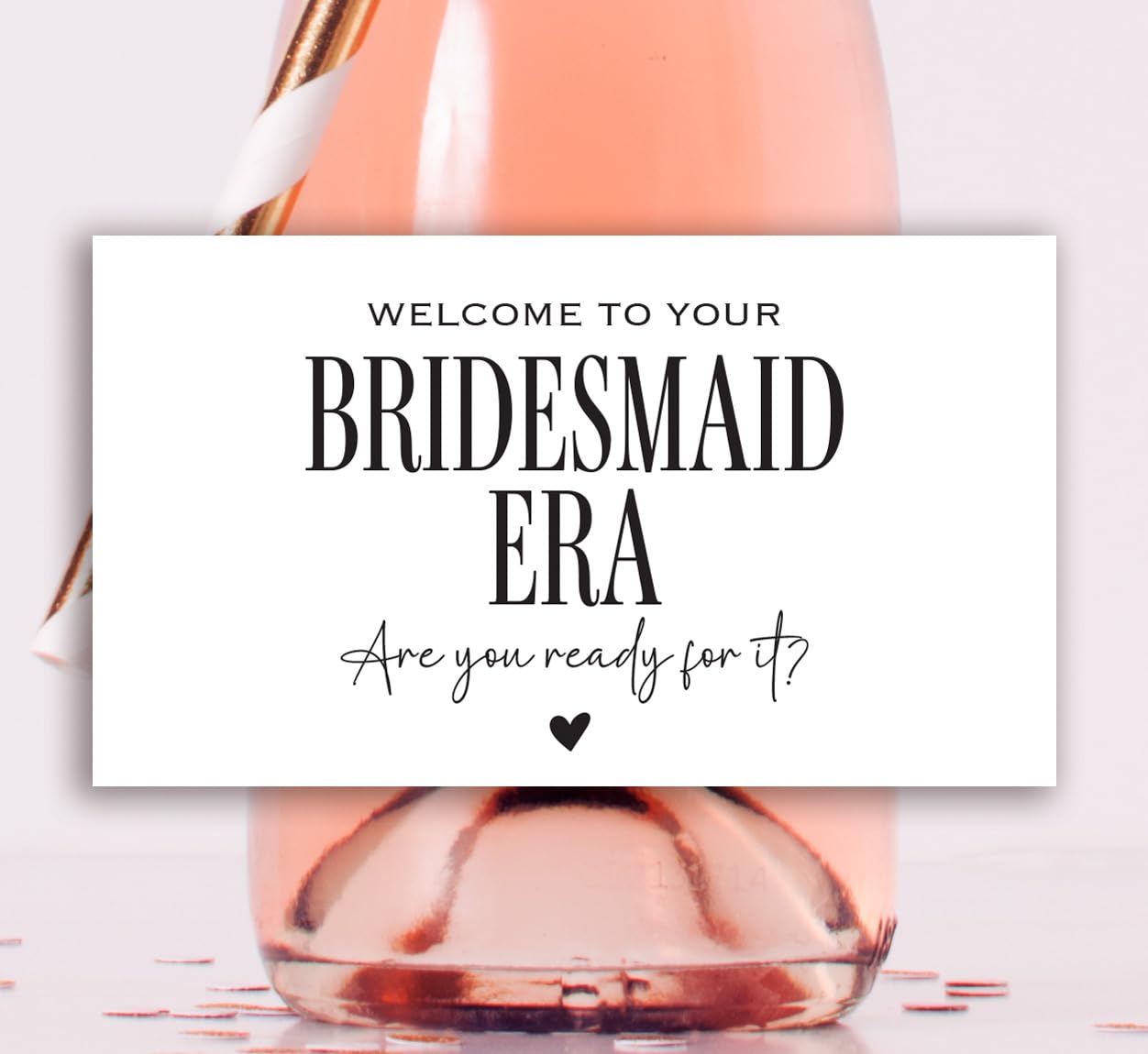 Bridesmaid Era Mini Champagne Labels - Set of 8