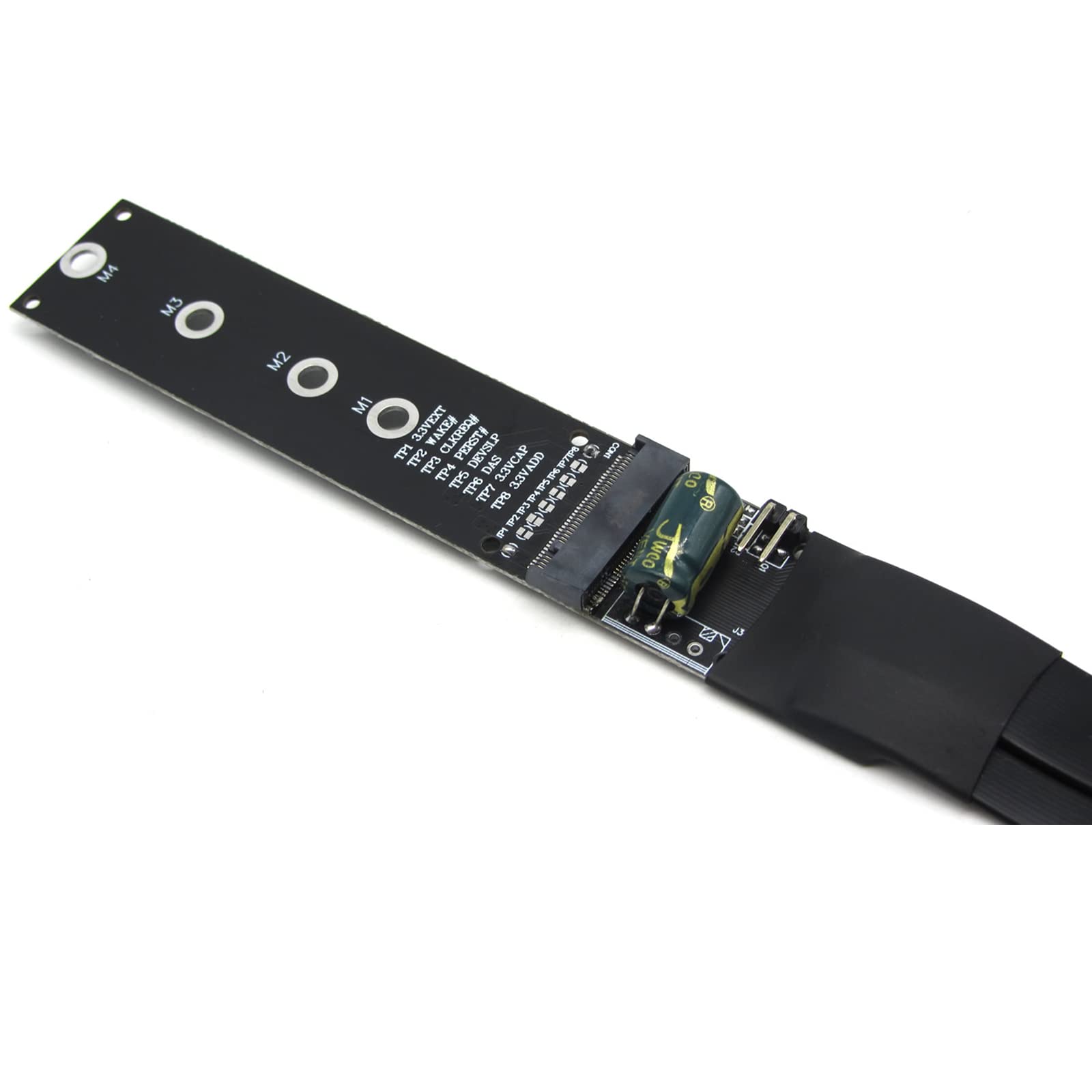 Alwong M.2 NVMe SSD Extension Cable M.2NVMe SSD Solid State Drive Extension Cable Supports PCI-E 3.0 x4 Full Speed, 20cm/(33cm Total Length)