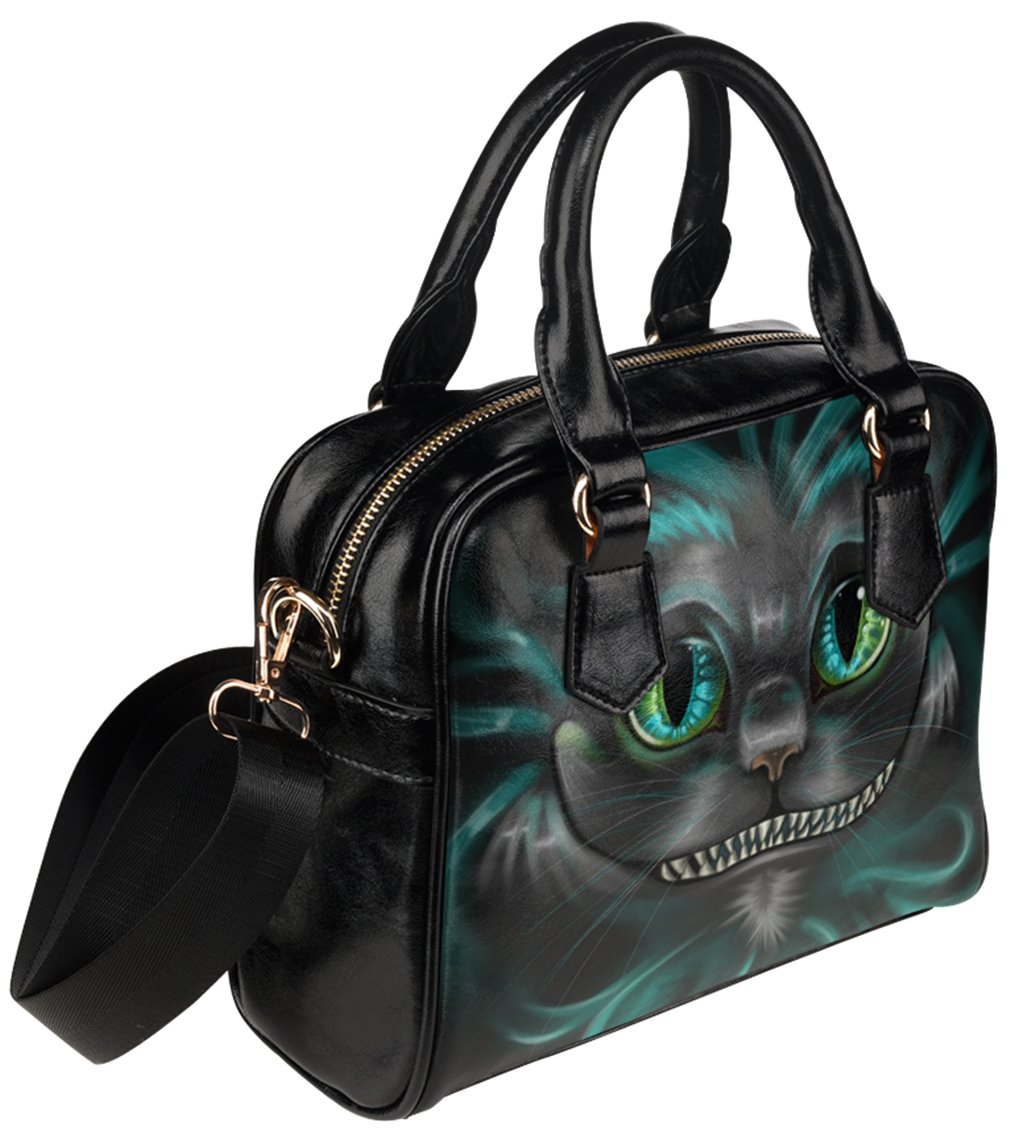 Fashion Female Shell Shoulder Handbag Crossbody Bags with Cheshire Cat Design