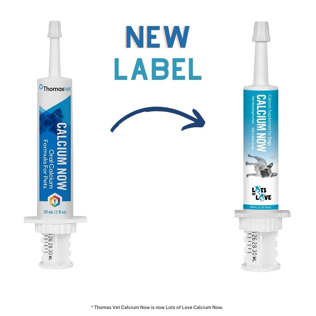 Calcium Now - Oral Calcium for Whelping Dogs (30 ml) - Dog & Cat Calcium Supplement Paste - Lots of Love