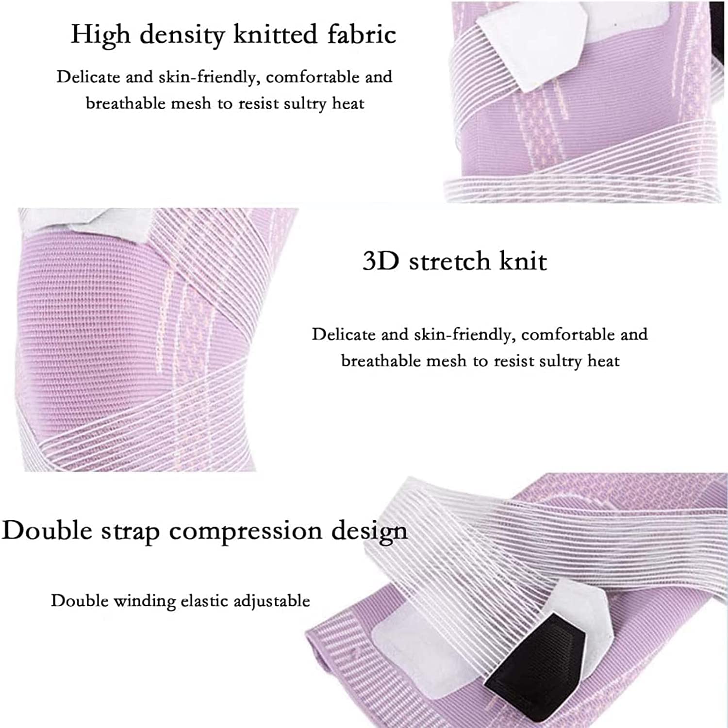 ANRUI Swellsock knee Flexwrap - Knee Compression Sleeve - Best Knee Brace, Swell Sock Knee Flexwrap,Adjustable 3d High Elastic Click Rain Knee Compression Sleeve (XXXL, Pink/1 Pair)