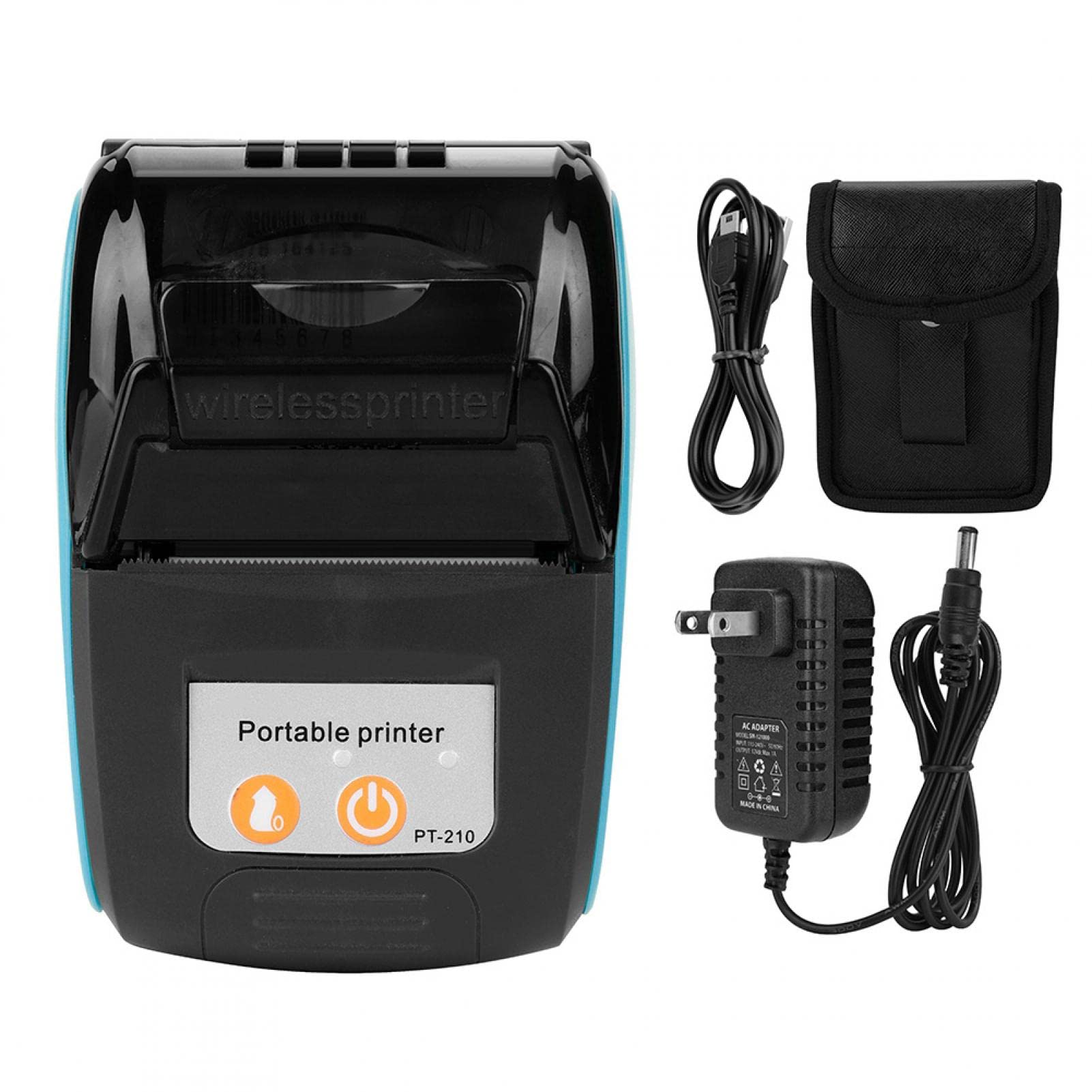 ciciglow 58MM Thermal Printer, USB Thermal Receipt Printer Mini Small Portable Label Printer with High Speed Printing Compatible Support Bluetooth 4.0(Blue)