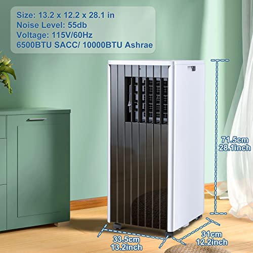 IAGREEA Portable Air Conditioner 10,000 BTU, Portable AC Unit for Rooms up to 400 Sq.Ft with Dehumidifier, Fan Modes, Auto Cooling & 24 Hour Timer, Window Mount Exhaust Kit-1130W