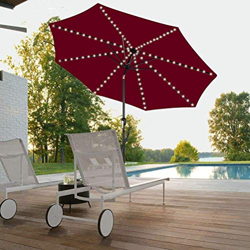 ibasenice Christmas Lights Decoration 72 LED Solar Umbrella Light String Outdoor Waterproof Parasol Light Strip Low Power Consumption Light Lamp for Home Garden Patio (Warm White)