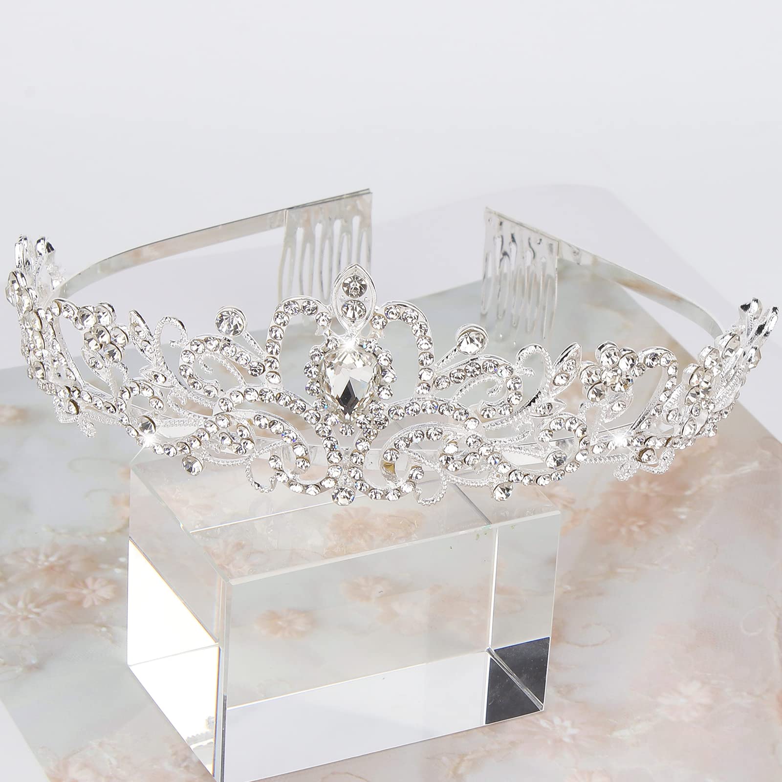 CIEHER Crown and Sash, White Sash Blank Satin Sash Prom Crown Custom Sash Court Sash Mommy to Be Sash Birthday Sash Bride to Be Sash Bachelorette Sash and Crown Graduation Sash Make Your Own