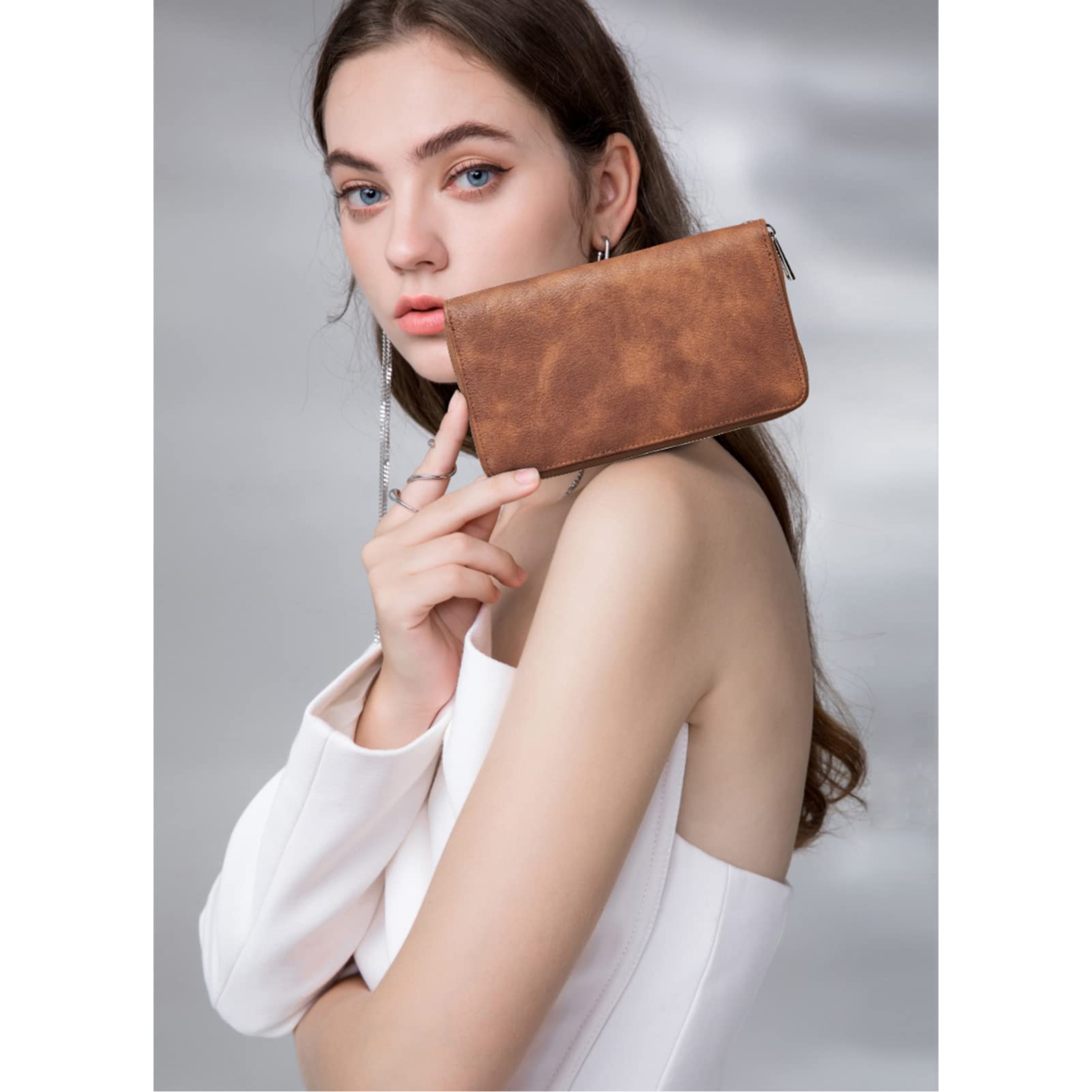 BROMEN Backpack Purse for Women Fashion Leather Designer Travel Large Ladies Shoulder Bag with Women Wallets