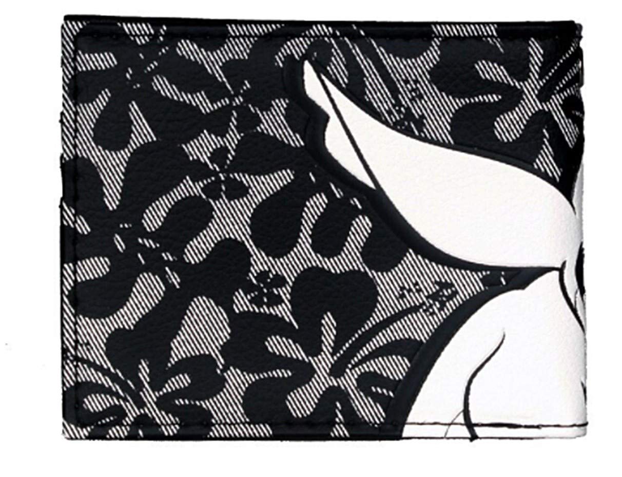 Classic Cartoon Blue Alien Character Black And White Bi-Fold Wallet