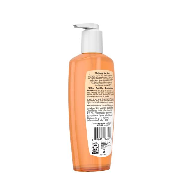Neutrogena Deep Clean Facial Cleanser, Normal to Oily Skin 6.70 oz (Pack of 4)