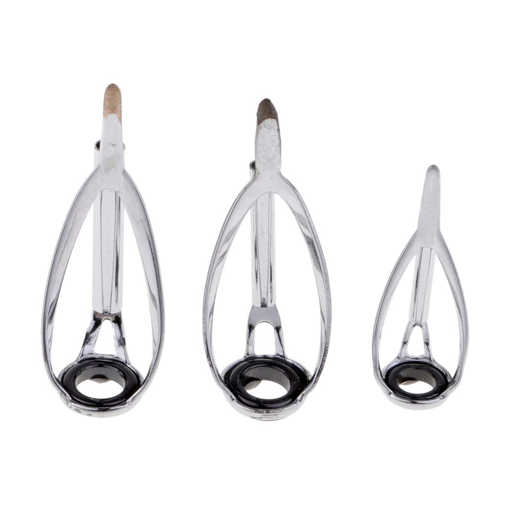 AFANGMQ 5 Pieces Fishing Rod Tip Top Repair Kit SIC Eye Ring Spinning Rod Pole Guides Tip Kit 5 Mixed Sizes