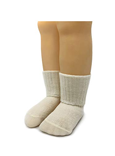 WARRIOR ALPACA SOCKS | Infant & Toddler Cuff-able Knee High | Baby Alpaca Wool (9-18 Months, Off White)