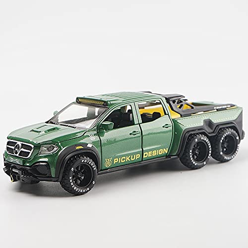 Simulation Alloy Car Modle Pickup 1/28 Metal Toy Car Sound Light Pull Back Model Toys for Boys Light Toys (Black)