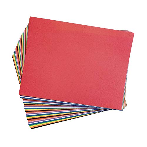 Construction Paper Pack, 50 Sheets of Assorted Colors, 12" x 18", Heavyweight Construction Paper, Crafts, Art, Kids Art, Painting, Coloring, Drawing, Creating, Arts and Crafts,Homes,Home School Use
